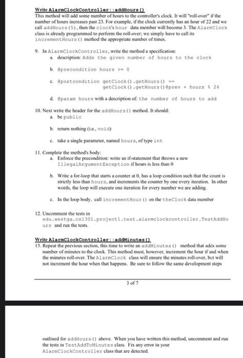 Solved Write Alarmclockcontrolleradd Ours This Method Will
