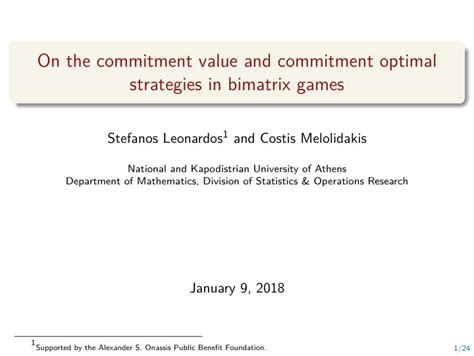 PPT On The Commitment Value And Commitment Optimal Strategies In PowerPoint Presentation