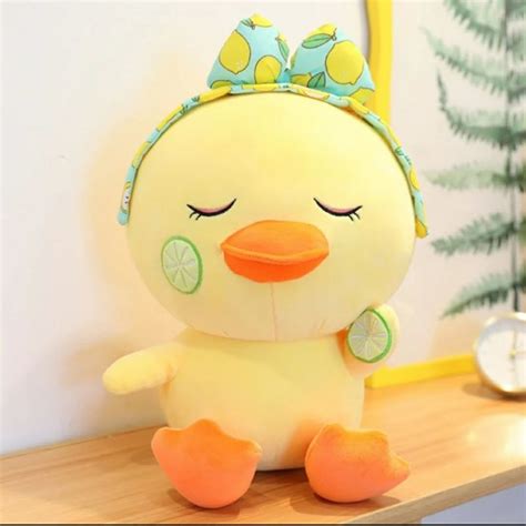 Jual Miniso Boneka Bebek Miniso Duck Bando Pita Bordir Buah Import Kado