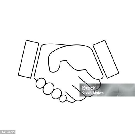 Icône De Ligne De Poignée De Main Symbole De Partenariat Et Daccord