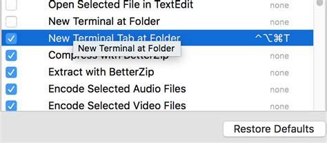 Unable To Open A Terminal Window From Specified Folder With Shortcuts Ask Different