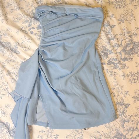 Lucy In The Sky Strapless Ruched Tassel Dress In Depop