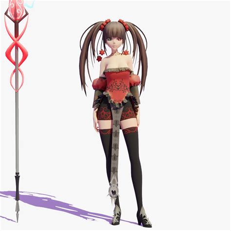 D Female Magical Fantasy Anime Character Ready To Unity Unreal