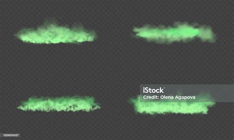 녹색 먼지 녹색 입자가 있는 추상적인 흐림 연기 투명 한 배경에 격리 된 연기 또는 먼지 추상적 신비가스 벡터 일러스트레이션 건조한에 대한 스톡 벡터 아트 및 기타 이미지