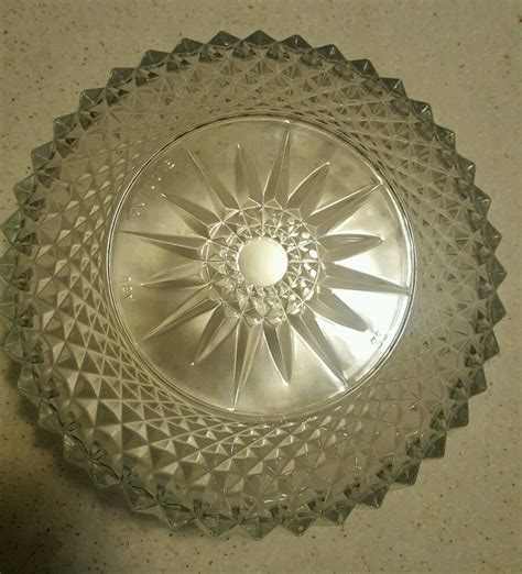 Glcoloc Usa Clear Glass Bowl Centerpiece Fruit Salad~diamond Starburst