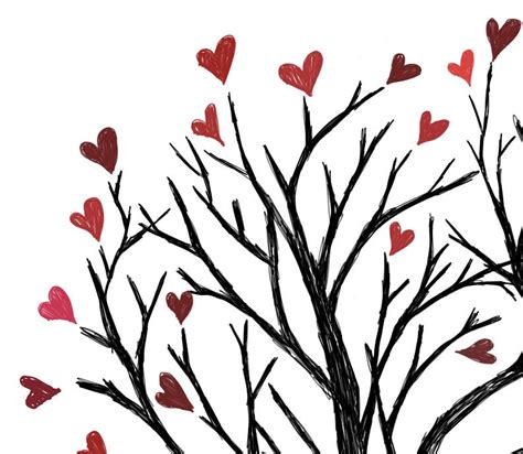 Tree Clip Art Tree With Hearts Clip Art Elements Watercolor Art Trees Heart Etsy