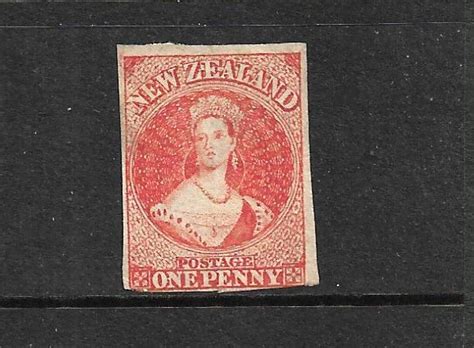 new zealand 1864 1d carmine vermillion ffq mng nz wmk cp a1j sg 97