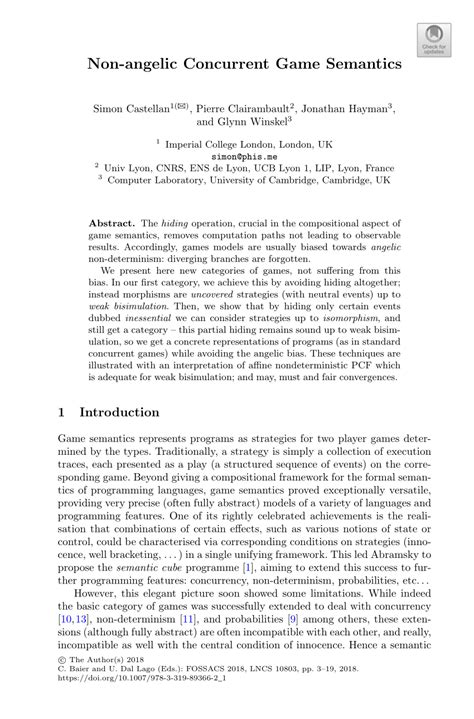 Pdf Non Angelic Concurrent Game Semantics