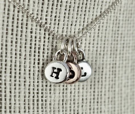 Silver Initials Necklace Personalised Sterling Silver Necklace
