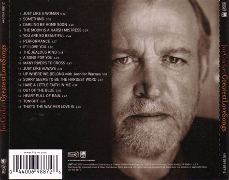 Car Tula Trasera De Joe Cocker Greatest Love Songs Portada
