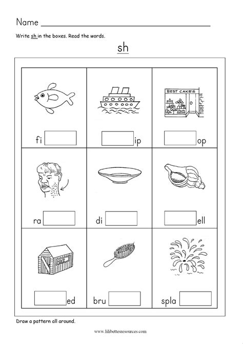 Sh And Ch Sounds Worksheets