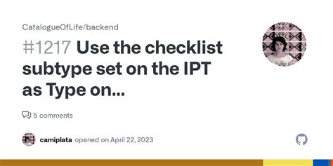 Use The Checklist Subtype Set On The Ipt As Type On Checklistbank