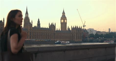 Woman Walking Along River Embankment With Stock Footage Sbv 348746235