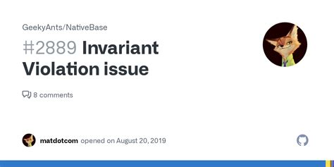 Invariant Violation Issue · Issue 2889 · Geekyantsnativebase · Github