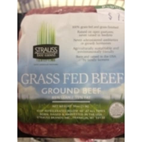 Strauss Grass Fed Beef Ground Beef Calories Nutrition Analysis