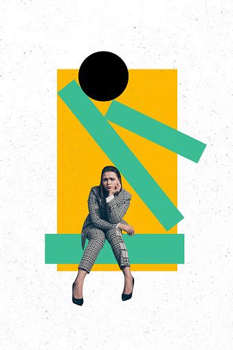 복합 트렌드 삽화 스케치 이미지 콜라주 젊은 아가씨 혼란 나쁜 기분 앉다 플랫폼 식물 생각 마음 해결 퍼즐 혼자 우울 30 34세에 대한 스톡 사진 및 기타 이미지 Istock