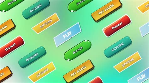 Game UI Concept Buttons Behance