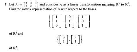 Solved I Let A 1 And Consider A As A Linear