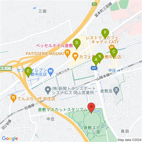 倉敷マスカットスタジアム 周辺のホテル一覧マップ