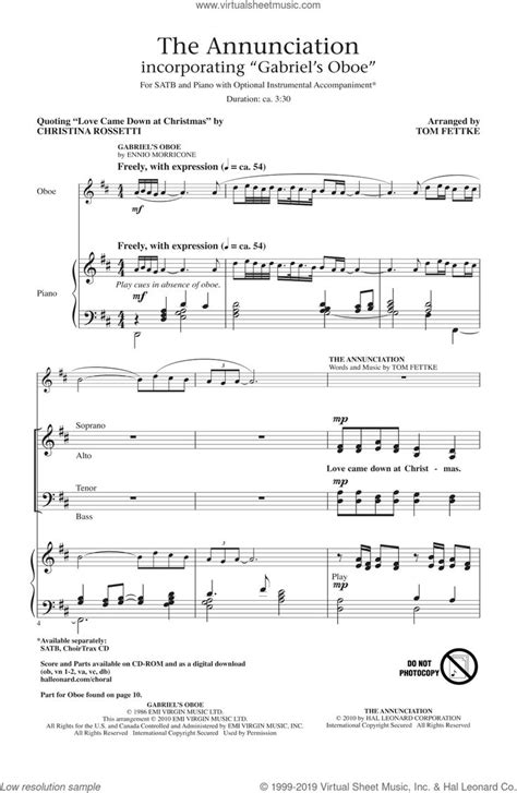 Fettke The Annunciation Choir Sheet Music Satb