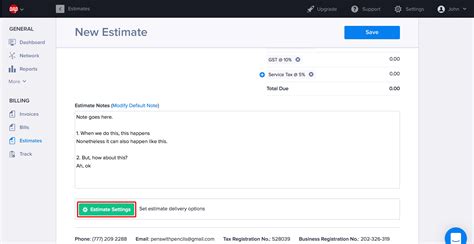 Sending Estimates Hiveage Knowledge Base