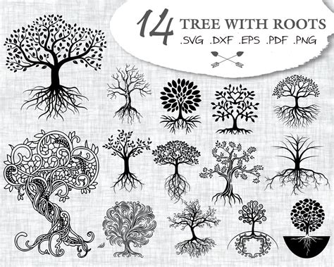 TREE WITH ROOTS Svg Tree Svg Family Tree Svg Roots Svg Tree With Roots Svg Tree Roots Svg