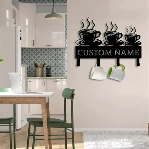 Craftnamesign Custom Coffee Cups Metal Key Holder Coffee Bar