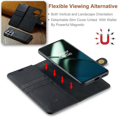 DG Ming OnePlus 11 Hoesje Retro Wallet Book Case Zwart GSMpunt Nl