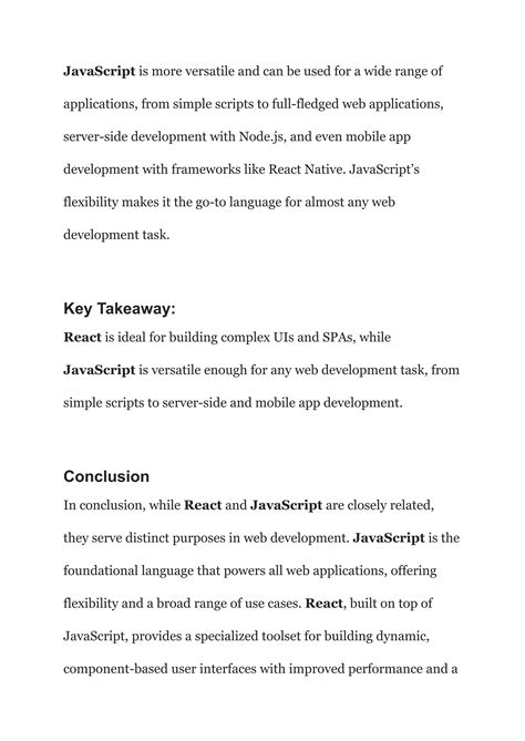 Top 10 Differences Between React And Javascript A Detailed Comparison