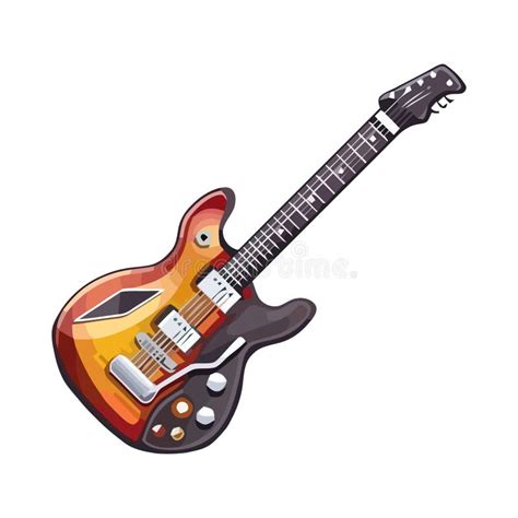 Orange Electric Guitar Music Instrument Stock Vector Illustration Of