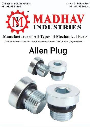 Hydraulic Plugs Hydraulic Allen Collar Plug Manufacturer From Rajkot