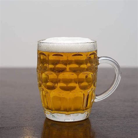 Glass Dimpled Stein Beer Mug With Large Handle 18 Oz Dishwasher