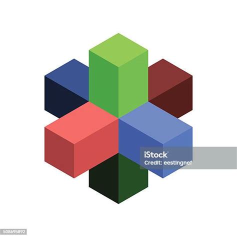 추상적임 제품의 등각투영 3d 오브젝트입니다 벡터 삽화 0명에 대한 스톡 벡터 아트 및 기타 이미지 0명 3차원 형태 건설 산업 Istock
