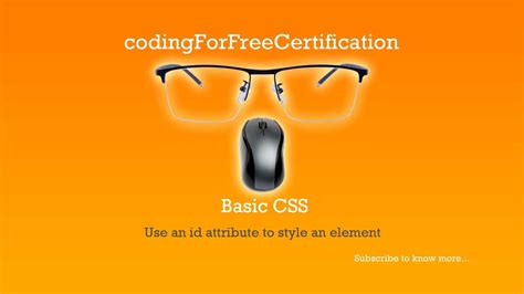 Basic Css Use An Id Attribute To Style An Element Freecodecamp 15 Of 44 Youtube