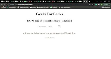 Méthode HTML DOM Input Month select StackLima