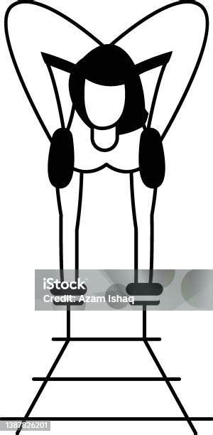 매우 유연한 연기자 또는 벤디 걸 벡터 아이콘 디자인 서커스 문자 기호 카니발 연기자 기호 축제 극단 스톡 일러스트 곡예 작가