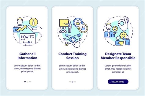 Premium Vector Setting Up Business Software Tips Onboarding Mobile App Screen