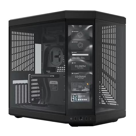 GABINETE GAMER HYTE Y TOUCH INFINITE PITCH BLACK DISPLAY TOUCH MID TOWER S FAN BLACK CS