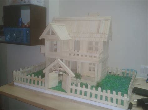 Priya S Crafty World How To Make A Model House With Ice Cream Sticks