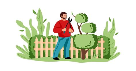Premium Vector Agricultural Worker Cutting Tree Man Decorative