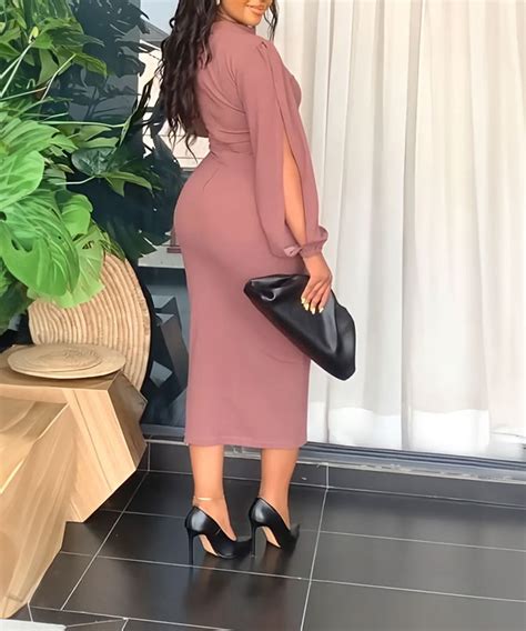 Pink Enigma Silhouette Midi Dress Torfeo