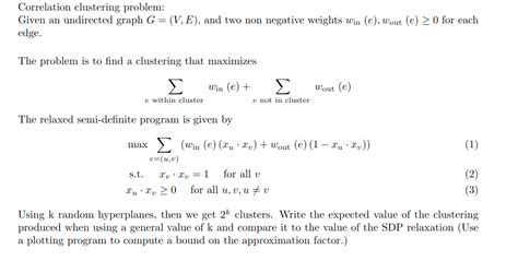 solved correlation clustering problem given an undirected