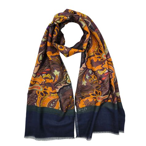Sciarpa Grande In Cotone E Seta Paisley Bordeaux Eleganza Autunnale