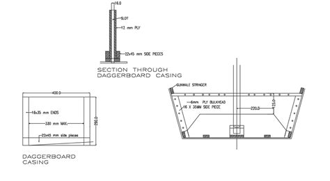 Daggerboard Casing Sailboat 2d Autocad Drawing