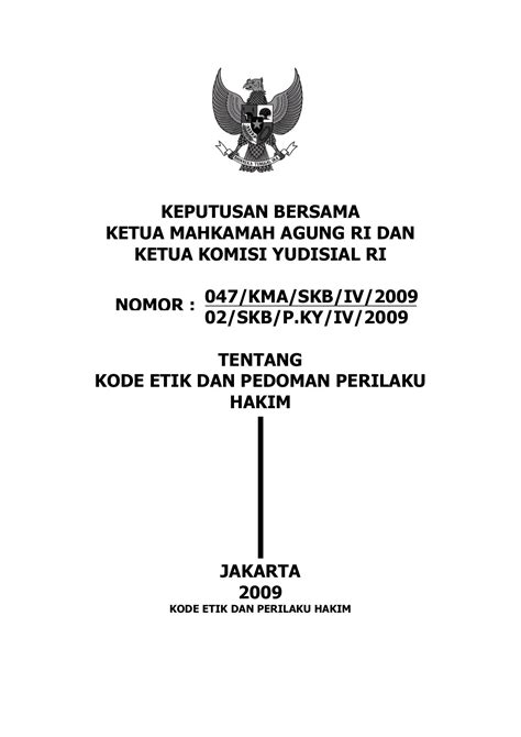 Kode Etik Dan Pedoman Perilaku Hakim Dlords15 Halaman 1 21 Pdf