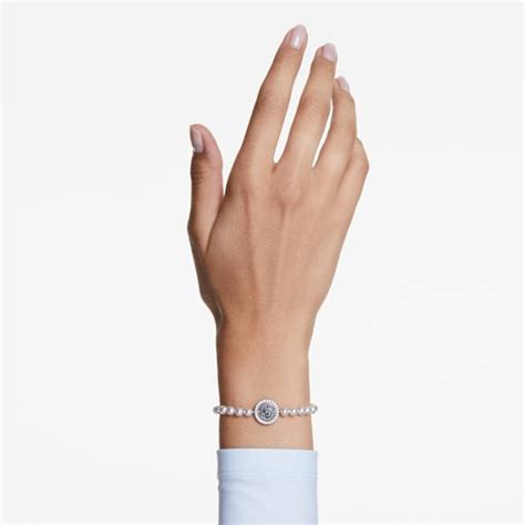 Swan Bracelet Crystal Pearl Swan Grey Rhodium Plated Swarovski
