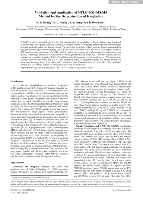 pdf validation and application of hplc esi ms ms method for the