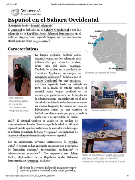 Español En El Sahara Occidental Wikipedia La Enciclopedia Libre