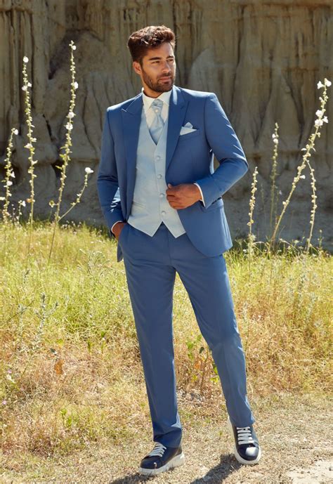 Costume de mariage bleu océan 5 pièces coordonnées Caralys 06