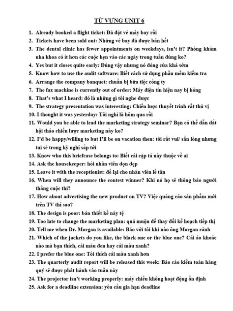 T V NG Unit 6 | PDF